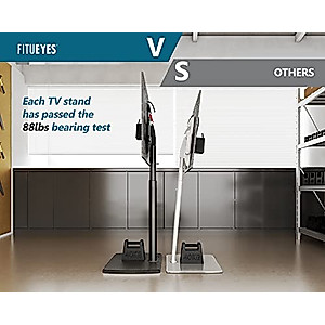 FITUEYES Swivel Floor TV Stand for 32 to 70 Inch TVs Tall Universal TV Stand Mount with Sturdy Wood Base, Space Saving for Corner Bedroom…