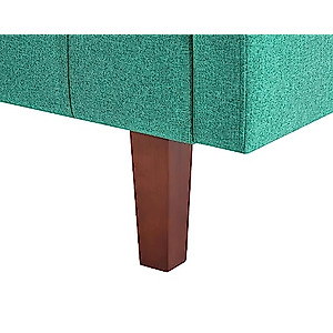 Fiveshow Modern Linen Cushion Convertible Double Folding Living Room Sofa Bed (Eucalyptus Wood Frame)，Apartment Living Room Sofa