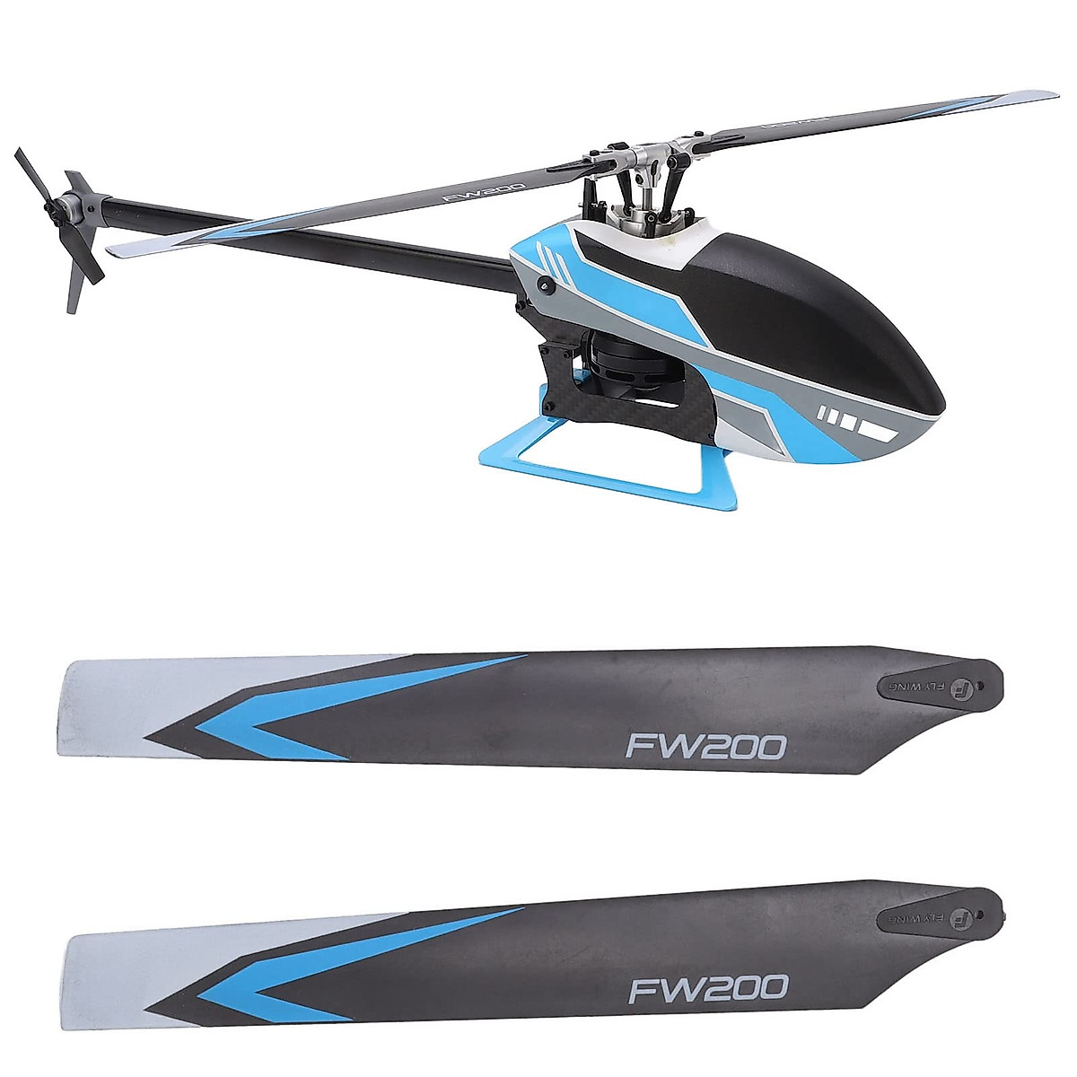 RC Helicopter Propellers,Lightweight High Toughness Remote Control Helicopter Propeller for Fly Wing FW200 RC Helicopter Accessories (Blue)Fuselage Accessories