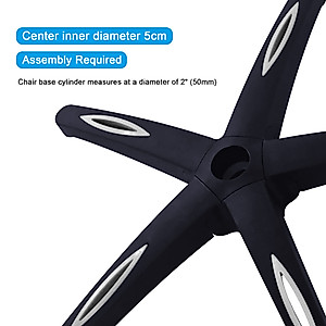 Frassie 28 inch Nylon Gaming Chair Base with 5 Casters, Heavy Duty Boss Office Chair Base Part Replacement (White)