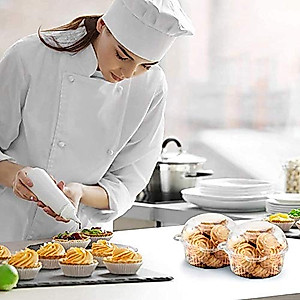 Yosoo Cupcake Containers 100Pcs Transparent PP Cups Single Muffin Cup Boxes Cakes Holder Patty Container Baking Carriers Single Cup Size 10 x 8cm / 3.94 x 3.15inch