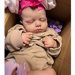 Pinky Reborn 20inch Reborn Baby Dolls Girl Sleeping Realistic Newborn Baby Dolls Silicone Vinyl Bebe with Clothes and Toy Accessories