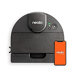 Neato D9 Intelligent Robot Vacuum Cleaner–LaserSmart Nav, Smart Mapping, Cleaning Zones, WiFi Connected, 200-Min Runtime, Powerful Suction, Turbo Clean, Corners, Pet Hair, XXL Dustbin, Alexa. 945-0445