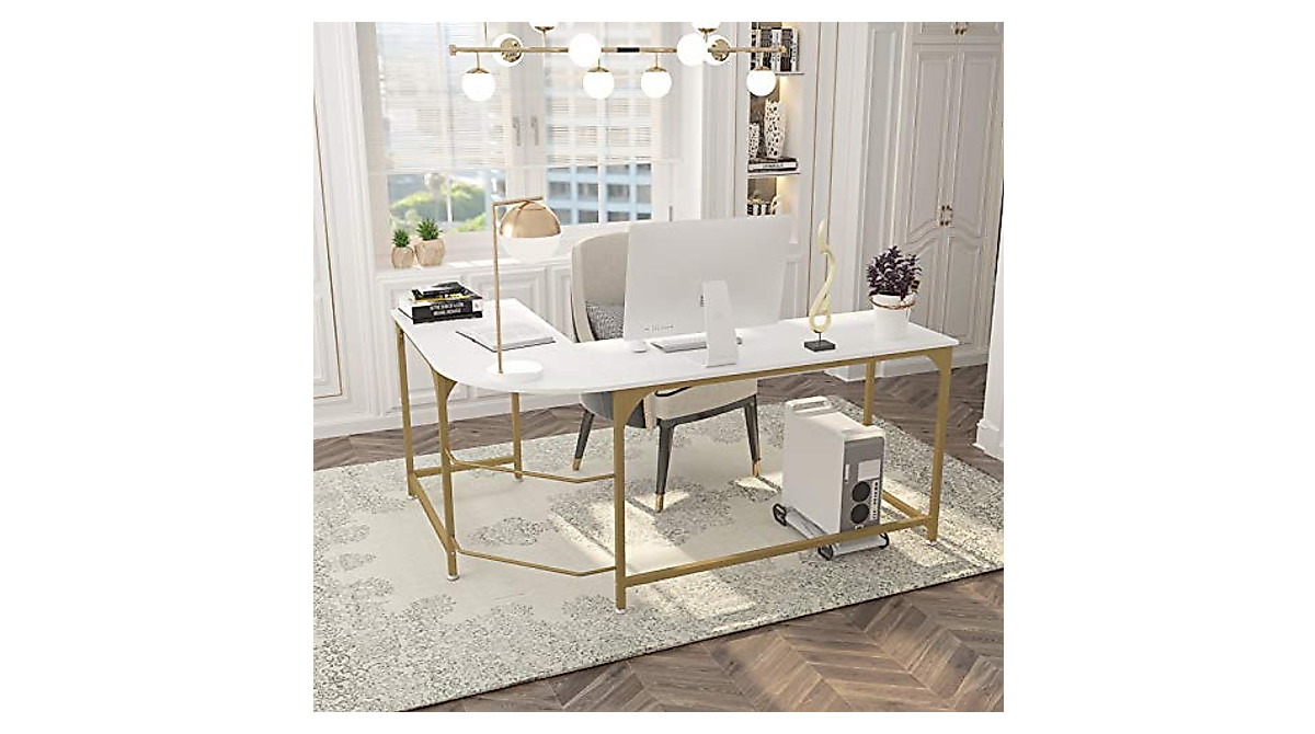 Teraves Reversible L-Shaped Desk - Modern Gaming & Office Workspace