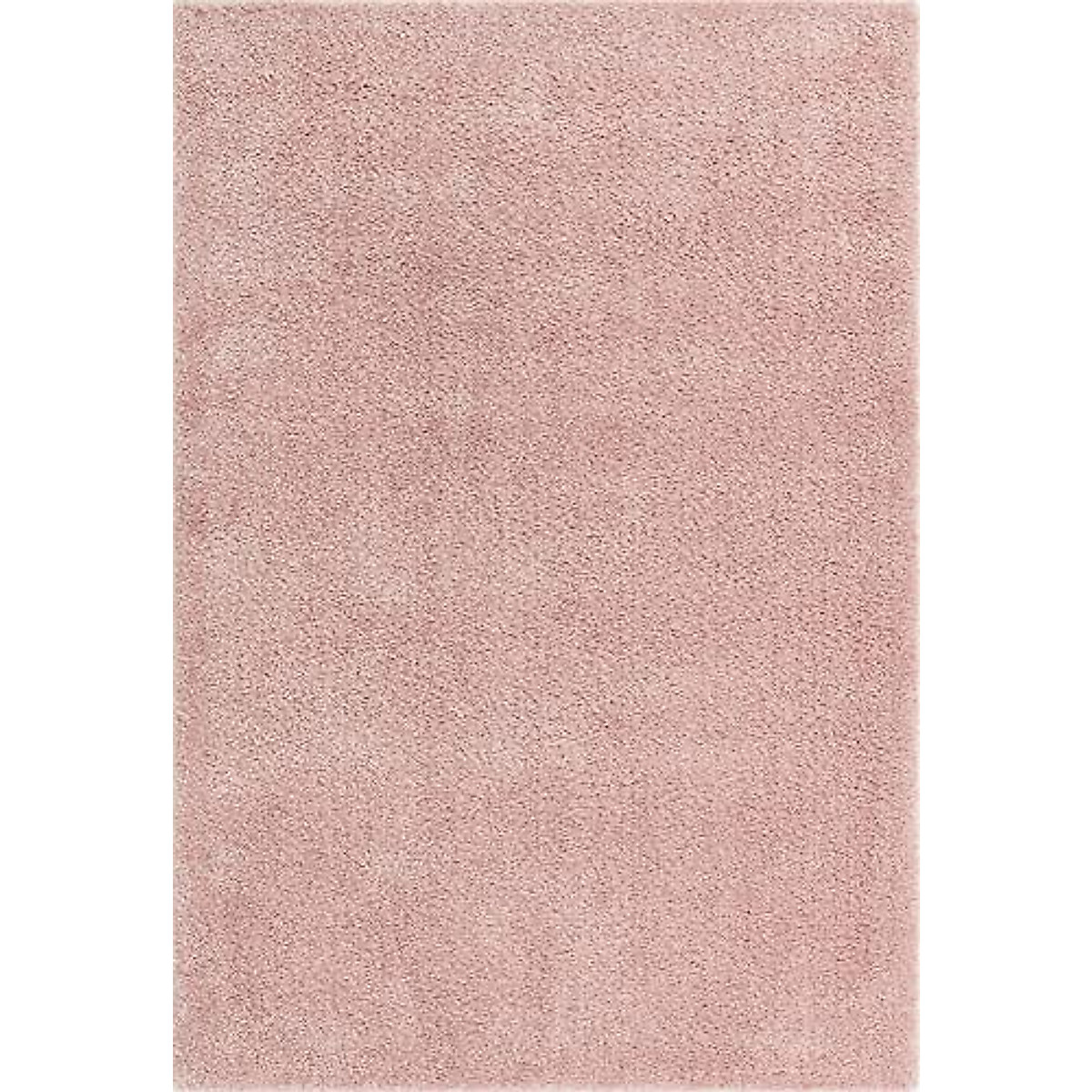 Unique Loom Solo Collection Solid, Plush, Kids, Modern Area Rug, 5 ft x 7 ft 7 in, Pink