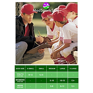 MadSportsStuff Pro Line Over the Calf Baseball Socks (Orange, Small)