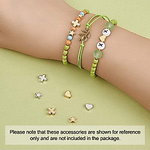 Craftdady 60pcs 3 Styles Crucifix Cross Heart Star Spacer Beads Platinum Gold Tiny Brass Loose Charm Beads for Bracelet Jewelry Making