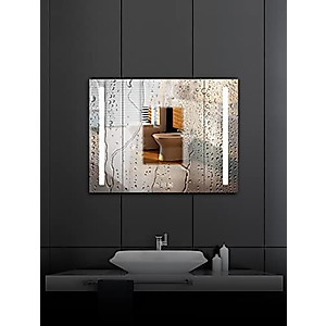 Bathlink Lighted Medicine Cabinet, LED Medicine Cabinet with Mirror, 30"×27.5"×5", Recessed & Surface Mount Medicine Cabinet, LED Medicine Cabinet Mirror for Bathroom, Defog, Dimmer, 3 Doors