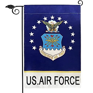 Patriotic Military US AIR FORCE Garden Flag Vertical Double Sized 12.5 x 18 Inch,Military US AIR FORCE Theme Memorial Day Veterans Day Labor Day Burlap Yard Outdoor Hanging Flag Decor (AIR FORCE)