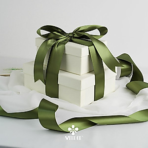 MEEDEE Moss Satin Ribbon 2 Inch Dark Green Ribbon Lux Satin Double Faced Ribbon by 25 Yards Silk Ribbon Green Satin Ribbon for Gift Wrapping, Satin Weddings, Flower Bouquet, Holiday Decorating