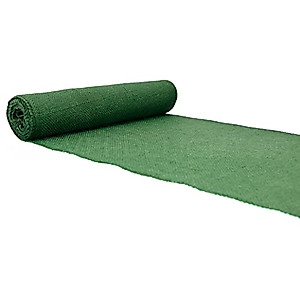 CleverDelights 12" Green Burlap Roll - Finished Edges - 5 Yards - Jute Burlap Fabric