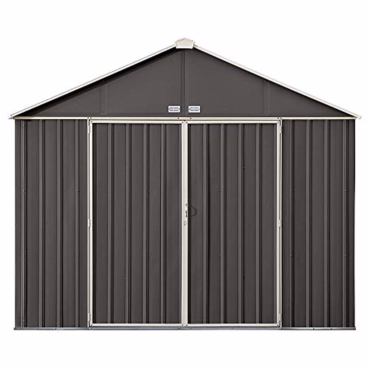 Arrow 10' x 8' EZEE Shed Charcoal with Cream Trim Extra High Gable Steel Storage Shed