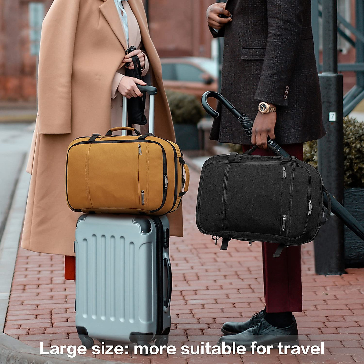 TUGUAN Travel Laptop Backpack 40L Large Computer Backpack with USB Charging Port 17 Inch Laptop Backpack for Men Expandable Backpacks for Men Women, Black- Suitable for Travel