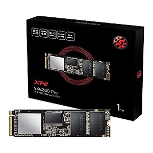 ADATA XPG SX8200 Pro 1TB 3D NAND NVMe Gen3x4 PCIe M.2 2280 Solid State Drive R/W 3500/3000MB/s SSD (ASX8200PNP-1TT-C)