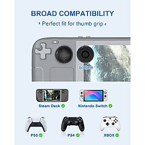 (6 Pcs) Joystick Thumb Grips Caps, DEVASO Silicone Joystick Protector, 4 Pcs of Anti-Slip Extended Thumb Grips Covers for Steam Deck/OLED/PlayStation Portal/ASUS ROG Ally/Switch/PS5/PS4/Xbox