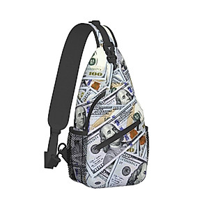Us Bill Dollars Money Unisex Chest Bags Crossbody Sling Backpack Travel Hiking Daypack Crossbody Shoulder Bag For Women Men