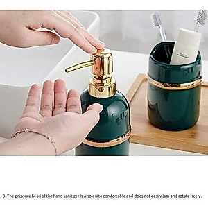 Bathroom Set, Five-Piece Ceramic Bathroom Supplies Set, Bathroom Dental Ware Washing Set (Color : Orange, Size : 6-Piece Set)