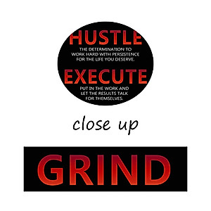 Motivational Canvas Wall Art Grind Hustle Execute Painting Office Decor Posters Prints Inspirational Entrepreneur Quotes Picture for Wall Decor Living room Gym Framed Ready to Hang[18"W x 24"H]