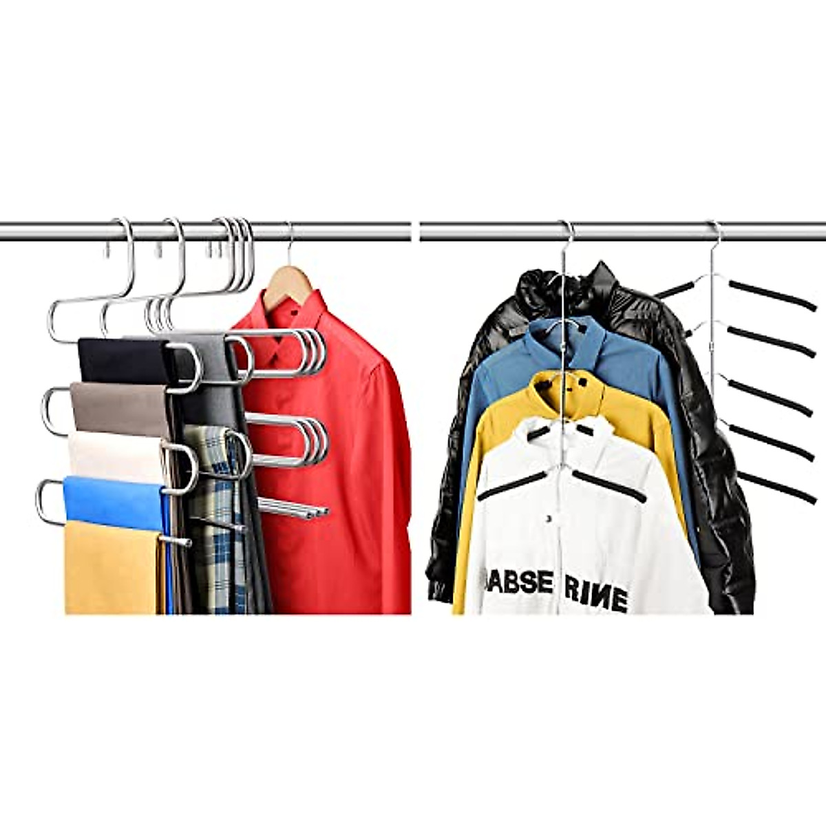 DOIOWN Pants Hangers Blouse Tree Clothes Hangers Space Saving Hangers Closet Storage Organzier for Pants, Clothes, Coat, Shirt