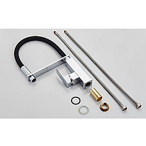 Kitchen Faucet Single Handle High Arc Kitchen Sink Faucet Deck Mounted Hot and Cold Water Kitchen Faucets Commercial Modern Brass Sink Taps Chrome Black Heavy Duty