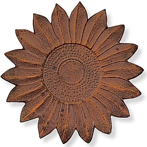 Sunset Vista Designs Cast Iron Sunflower Stepping Stone, 12-Inch Diameter