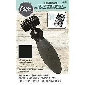 Sizzix, Black Die Brush and Foam Pad 660513 for Wafer-Thin & Intricate Dies, Scrapbooking, Cardmaking, Papercraft & Home Décor Accessory, One Size