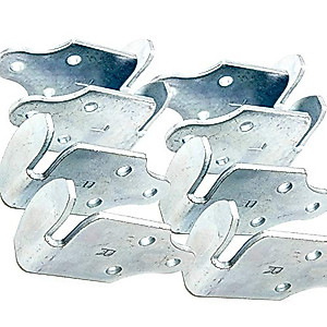 Red Hound Auto 8 Pc Stake Body Utility Trailer Rack Corner Connector Wood Panel Gate Side Latch Brackets Set - 8 Piece Makes 4 Corners