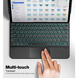 Magnetic Keyboard Case for iPad Pro 12.9-inch (6th, 5th, 4th, 3rd Generation - 2022, 2021, 2020, 2018) with Trackpad Magic Type Keyboard 7-Color Backlit Slim Wireless Keyboard, Pearl White