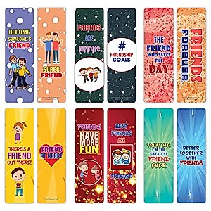 Creanoso Friends are Forever Bookmarks (5-Sets X 6 Cards) – Daily Inspirational Card Set – Interesting Book Page Clippers – Great Gifts for Adults and Professionals