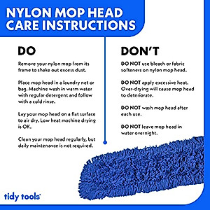 Tidy Tools Commercial Dust Mop & Floor Sweeper, 48 in. Dust Mop for Hardwood Floors, Reusable Dust Mop Head, Extendable Mop Handle, Industrial Dry Mop for Floor Cleaning & Janitorial Supplies, Blue