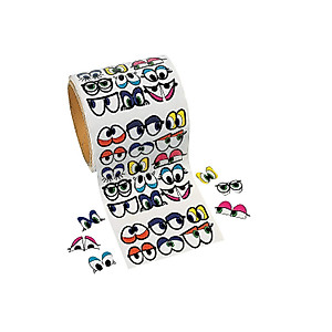 Cute Colored Eye Stickers - Cartoon Stickers - Scrapbook Stickers - Fun Eyeball Stickers - Novelty Stickers - DIY Arts & Crafts - Assorted 1005 Eyes Stickers - 1 Sticker Roll - Stationary Decoration
