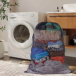 2 Pack Large Mesh Laundry Bag, Heavy Duty Mesh Laundry Bags Drawstring Lockable, 27×36inch Black Laundry Hamper Liner, Machine Washable, for Ball Storage, Travel, Toys, Sports Factories, Dorms