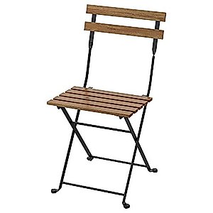Ikea TÄRNÖ chair, outdoor foldable black/light brown stained Acacia