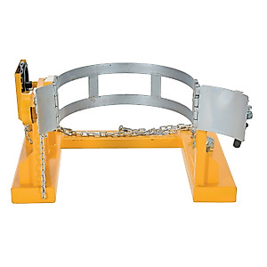 Vestil DCR-205-8 Steel Fork Truck Drum Carrier/Rotator For Steel Drums 55 Gallon 800 Lb. Capacity Yellow