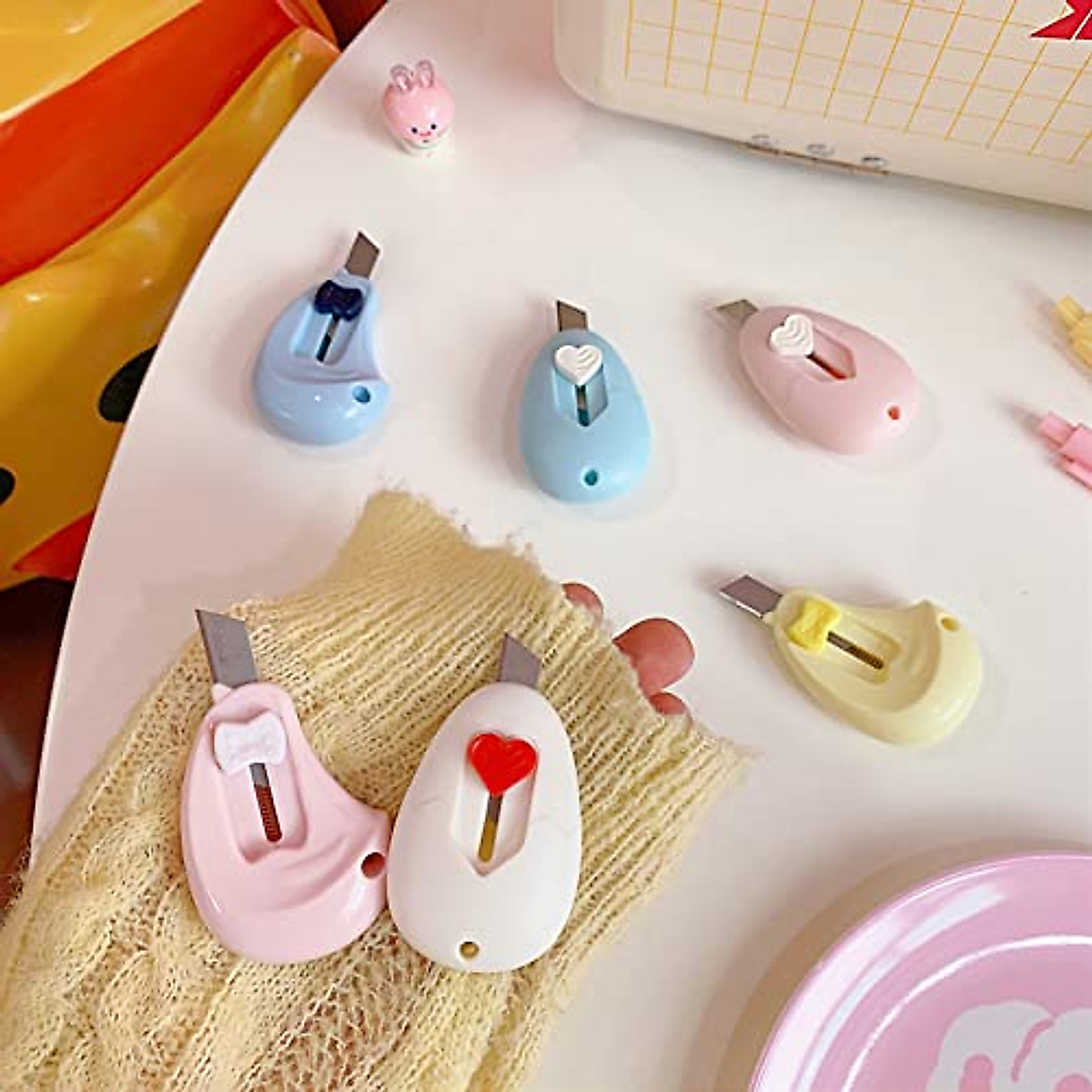 ccHuDE 4 Pcs Small Box Cutter Mini Retractable Utility Knife Envelope Letter Opener Knife Paper Cutting Knife Opening Packages Knife for Office Home