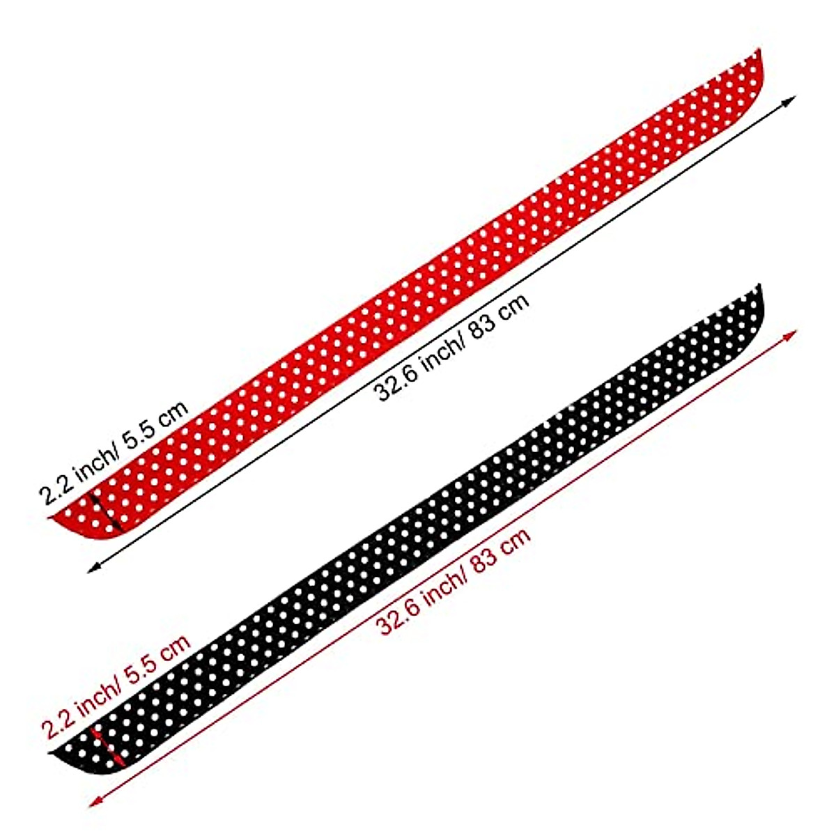 Hicarer 2 Pieces Polka Dot Headbands for Girls and Women Headband Retro Bandana Halloween Dress Up 50s Wire Headband Vintage Print Christmas Hairband (Red, Black,0.23 Inch)
