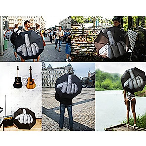 TIHOOD Funny Folding Middle Finger Umbrella Creative Gift for Man/Women
