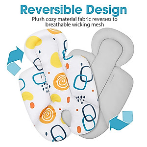 Infant Insert, Compatible with 4Moms RockaRoo and MamaRoo, includes 3 Strap Pad, Breathable Mesh Fabric, Plush Soft Newborn Insert with Head and Body Support