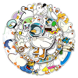 Cute Duck Stickers, 50 Pcs Simulation Cartoon Ducks Vinyl Waterproof Decal,Kids Cognition Sticker Pack for Laptop,Water Bottle,Phone,Desk