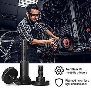 NuoDunco Cut-Off Wheel Mounting Mandrel 1/4" 3/8" 2-Type Mounting Heads, 1/4" Stem Mandrel for Rotary Tool Die Grinder Drill Attachment Angle Air Grinder