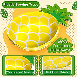 24 Count Pineapple Plates Hawaiian Tropical Luau Party Plates Kids' Adults Party Pineapple Dinner Plate for Birthday Baby Shower Wedding Hawaiian Summer Beach Party Decorations, 9.25 x 6.42 Inches