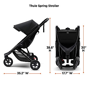 Thule Spring Stroller - Compact Baby Stroller Perfect for Everyday Use - Features 5-Point Harness, Lightweight and Compact Design, Vented Canopy, Padded Reclining Seat