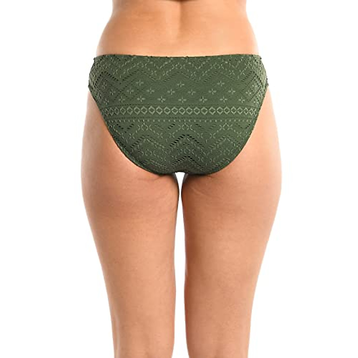 La Blanca Women's Hipster Swimsuit Bottom, Olive//Saltwater Sands, 8