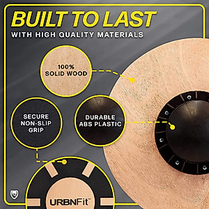 URBNFit Balance Board Trainer - Wooden Wobble Balancing Board for Core Stability, Strength Training & Flexibility - Wobble Board w/Workout Guide to Exercise at Desk or Home Gym﻿