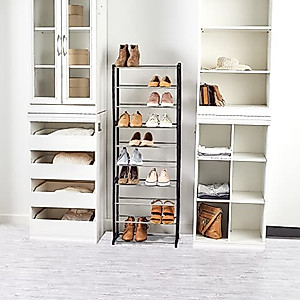 Metal Shoe Rack - 10 Tier Storage for Bedroom or Closet - Holds up to 30 Pairs