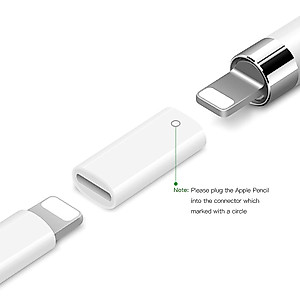 TITACUTE 3 Pack iPencil Accessories for Apple Pencil 1st Generation, Stylus Pencil Tip + Magnetic Replacement Cap Top Cover + Charger Adapter for Apple Pen 1st Gen for iPad Pro 10.5" 12.9" 9.7" White