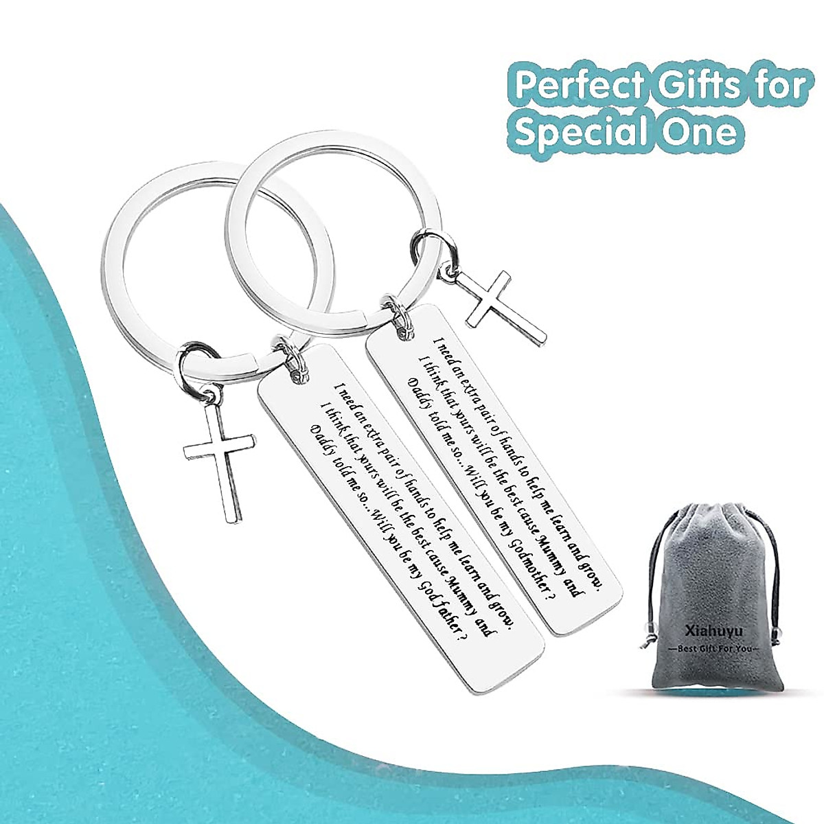 Godparents Gifts from Godchild Will You Be My Godfather/Godmother Keychain Set Godparent Proposal Gifts Godmother Keychain Godfather Gifts Christening Gift for Godmother Godfather