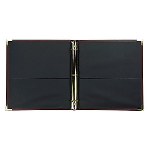 Hemingway Classic Collection Executive Presentation 3 Ring Binder, Round Ring 1 Inch Capacity with Brass Ring Metal and Brass Corners (Brown)