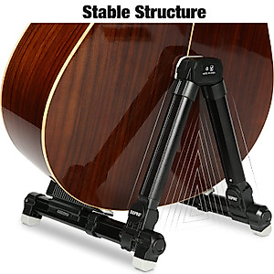 SGPRO Guitar Stand Floor, Tray & Backrest Adjustable Instrument Stand for Electric Guitar, Acoustic Guitar, Bass Guitar, Classical Guitar Ukulele, Mandolin, and Banjo Stand Superior Material & Design