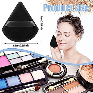 Pimoys 6 Pieces Powder Puff Face Soft Triangle Makeup Puff for Loose Powder Mineral Powder Body Powder Velour Cosmetic Foundation Blender Sponge Beauty Makeup Tools(Black)